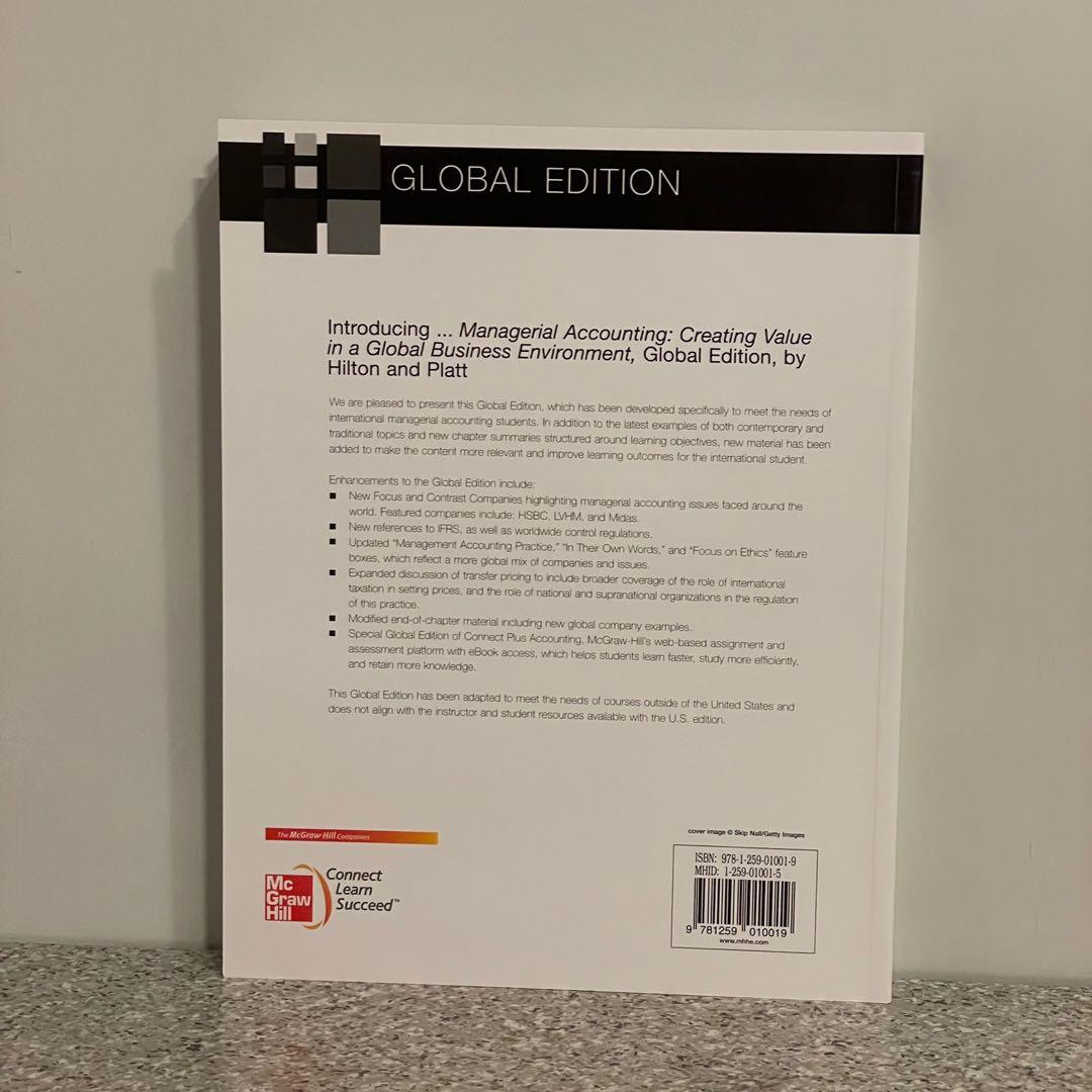 Managerial Accounting Global Edition by Hilton Platt (McGraw-Hill), 興趣及 ...