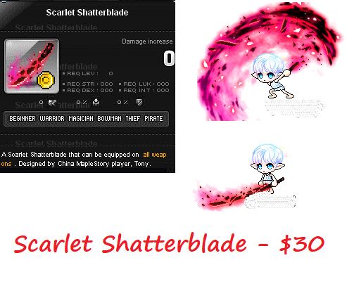 MapleSEA Aquila CASH ITEM (Scarlet Shatterblade), Video Gaming, Gaming ...