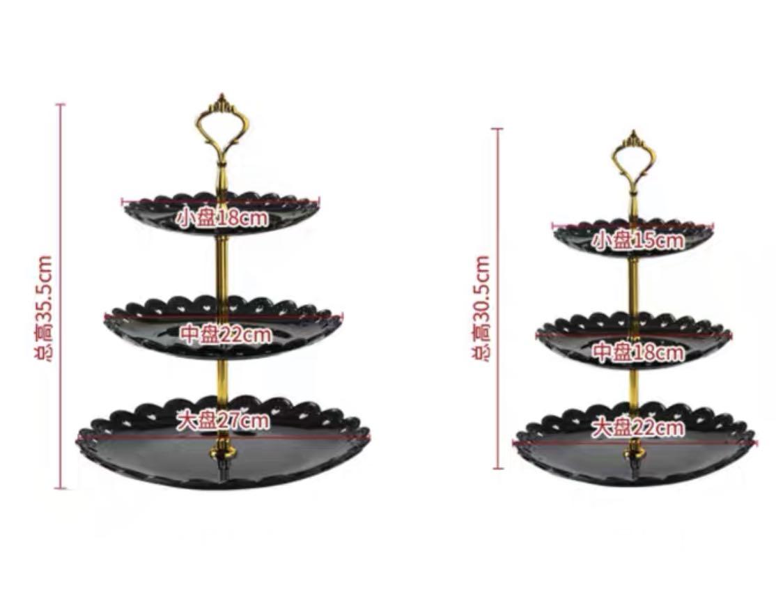 PLASTIC three tier plate steamboat display cupcake cake stand holder ...