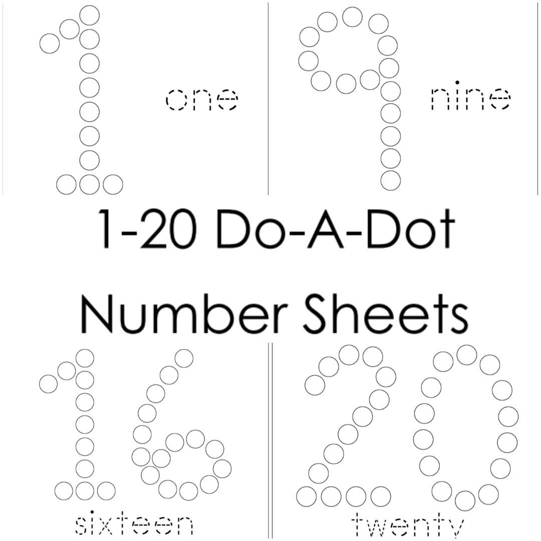 Recognize Numbers Do a Dot Number Sheet Education Learning Worksheet ...