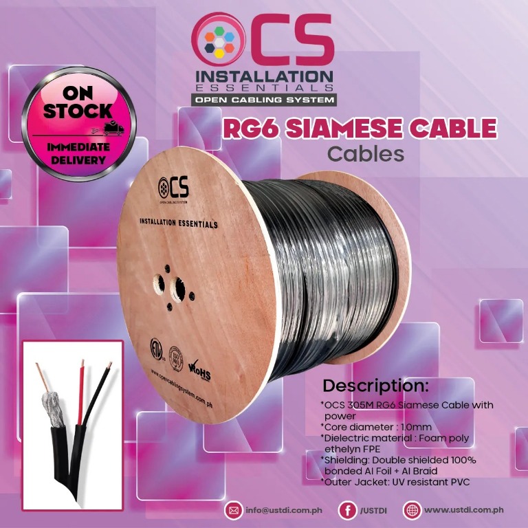 RG6 Siamese Cable, Commercial & Industrial, Construction Tools ...