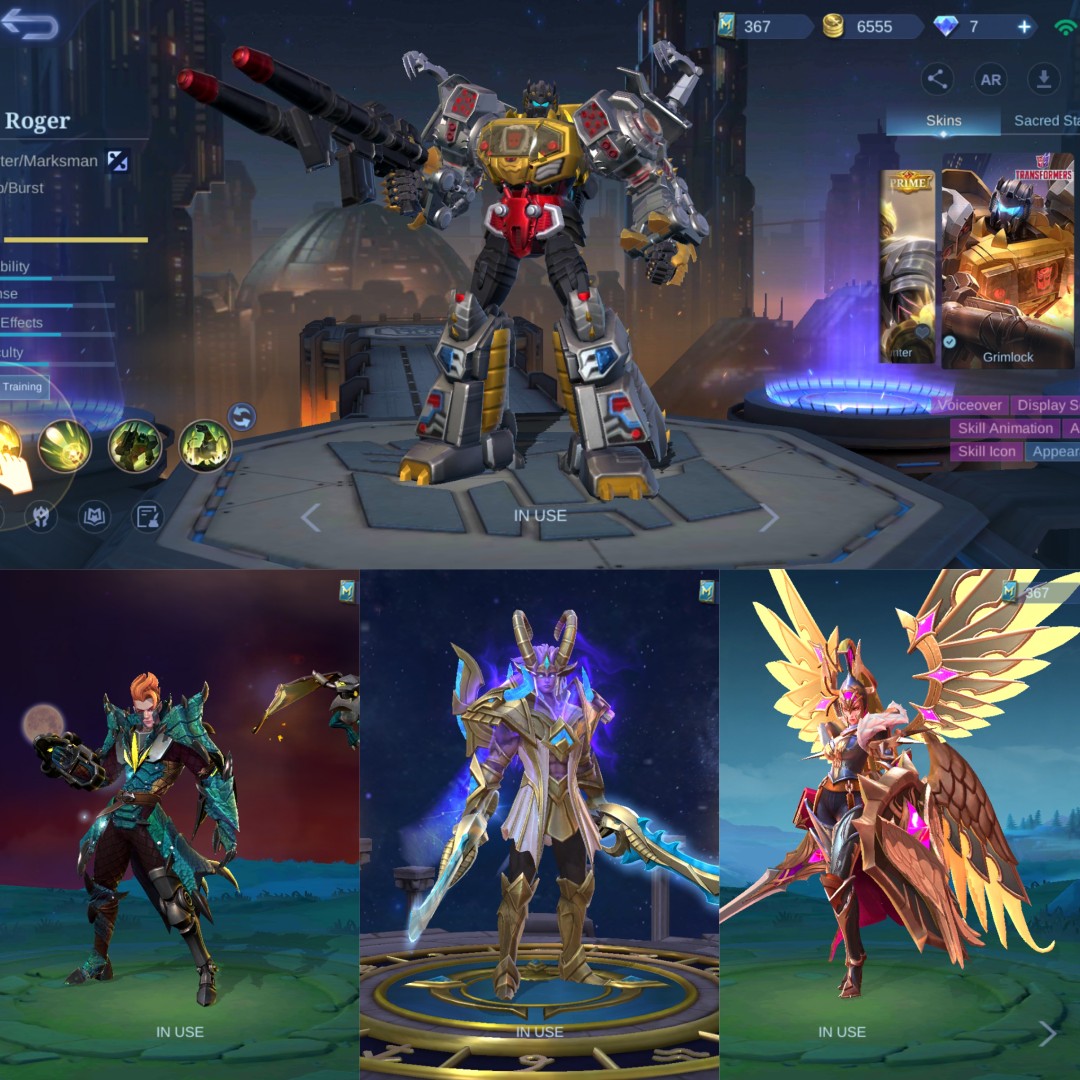 Roger Transformer x 2 Time Limited Epic x Martis Zodiac Mobile Legends ...