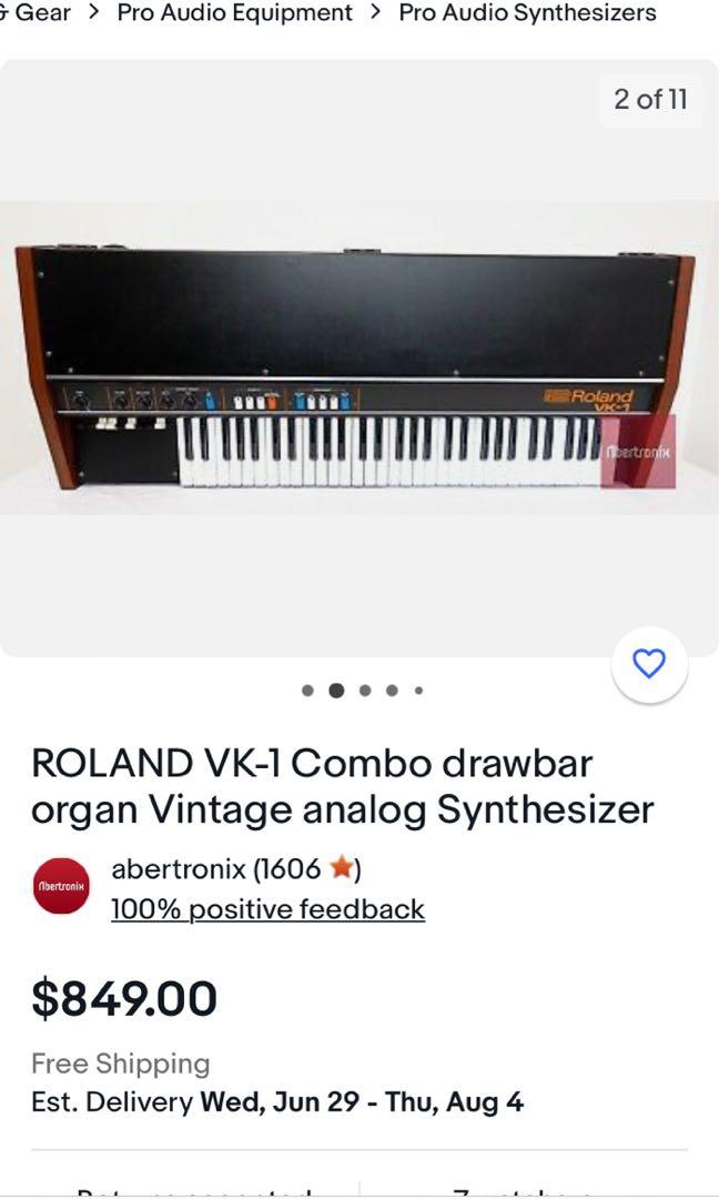 Roland VK1 Combo drawbar organ, Hobbies & Toys, Music & Media, Musical ...