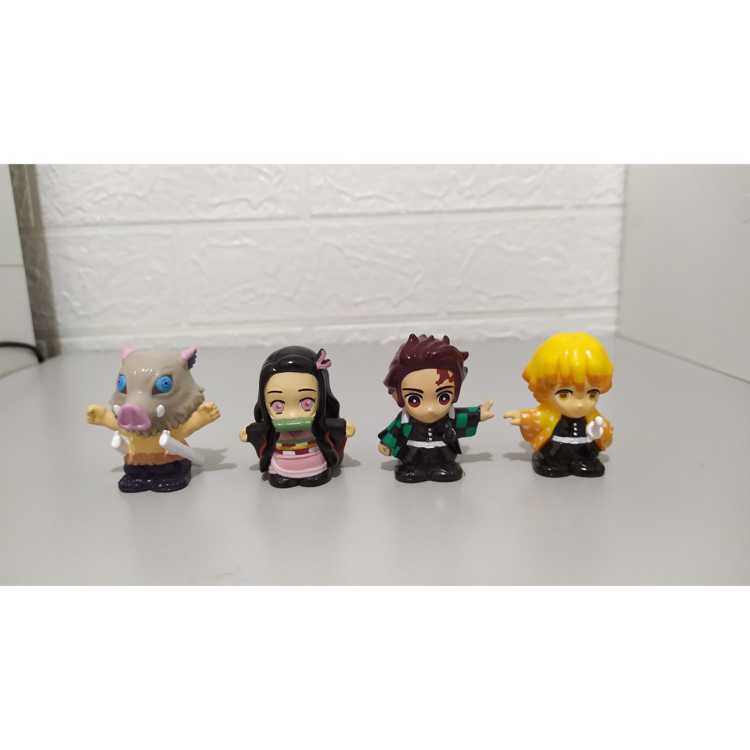 SET | DEMON SLAYER CHIBI FIGURES (ZENITSU, TANJIRO, INOSUKE, NEZUKO ...