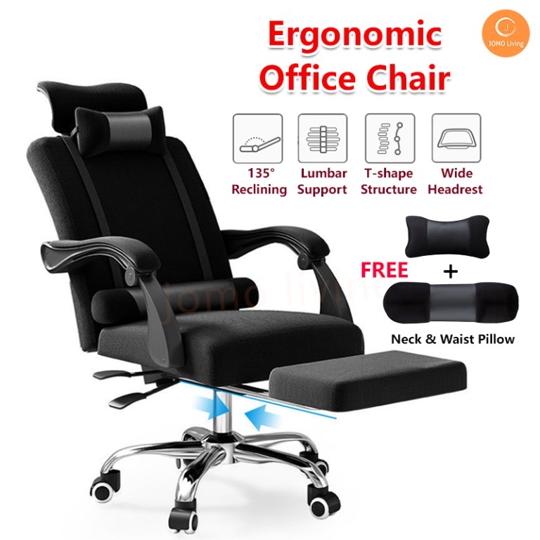 [FREE DELIVERY] Sitting Lying Office Chair Ergonomic Home Working Chair ...
