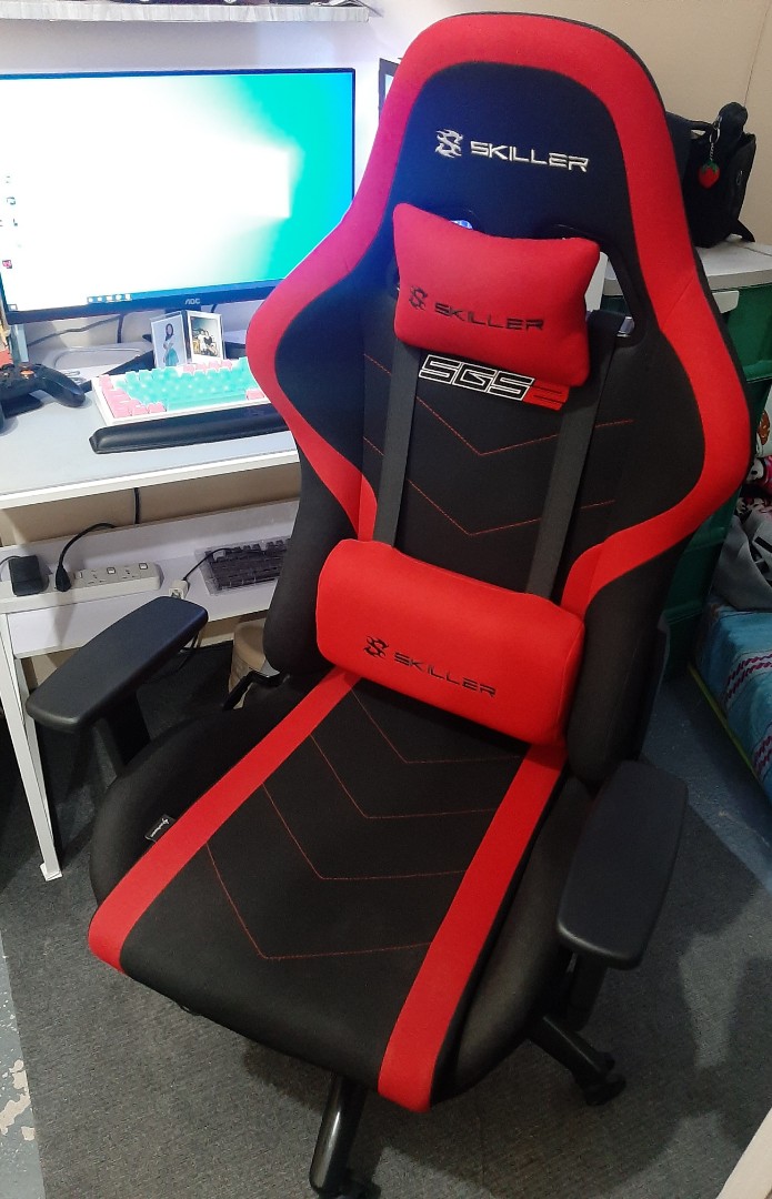 Sharkoon Skiller SGS2 (Red) Gaming Chair, Furniture & Home Living ...