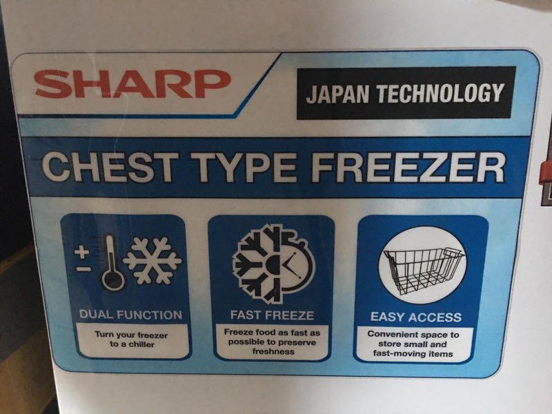 Sharp Chest Type Freezer 3.6cu.m, TV & Home Appliances, Kitchen ...