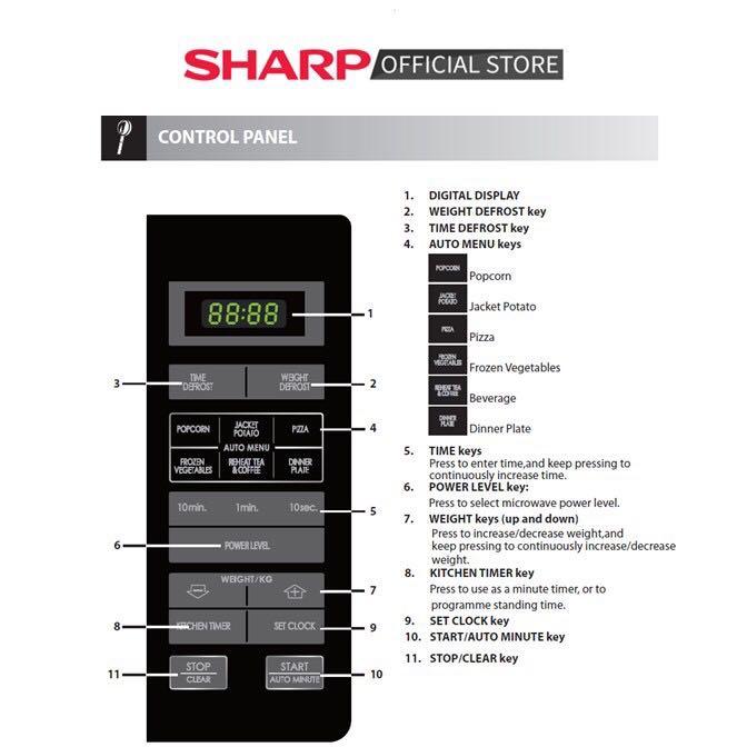 SHARP Microwave Oven R-22A0(SM)V, TV & Home Appliances, Kitchen ...