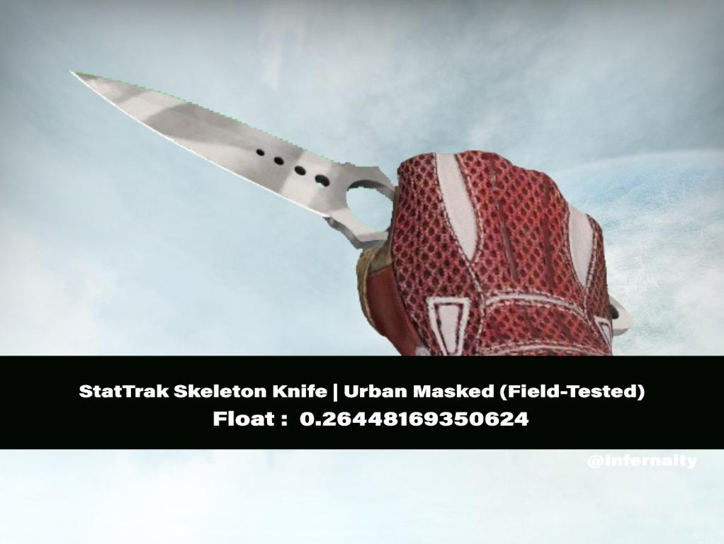 StatTrak Skeleton Knife Urban Masked FT CSGO SKINS KNIVES, Video Gaming ...