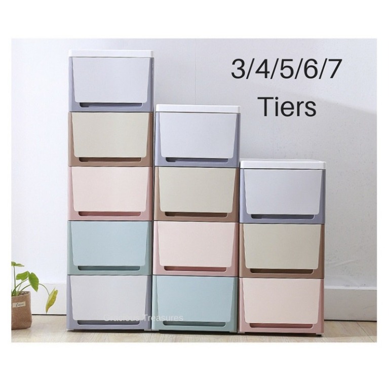 Super Slim Plastic Storage Drawer Container 3-7 Tiers Design Effective ...