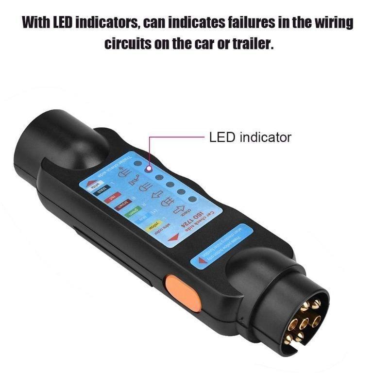 Trailer Socket Tester, Akozon Trailer Lighting Testing Device 12V 7Pin ...