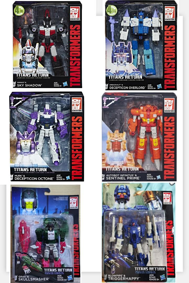 Transformers Titan Return Overload, Sky Shadow, Sentinel Prime, Octone ...