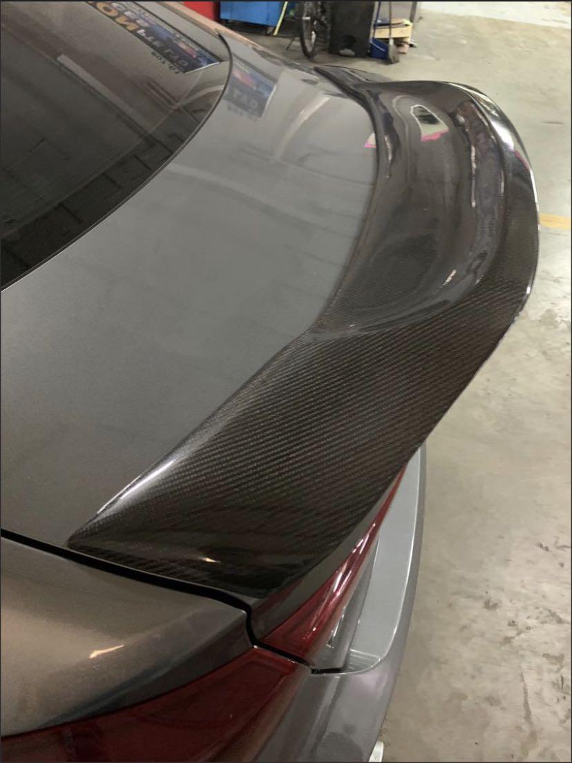 Universal ducktail spoiler in glossy black / cf - benz w204 c-class ...