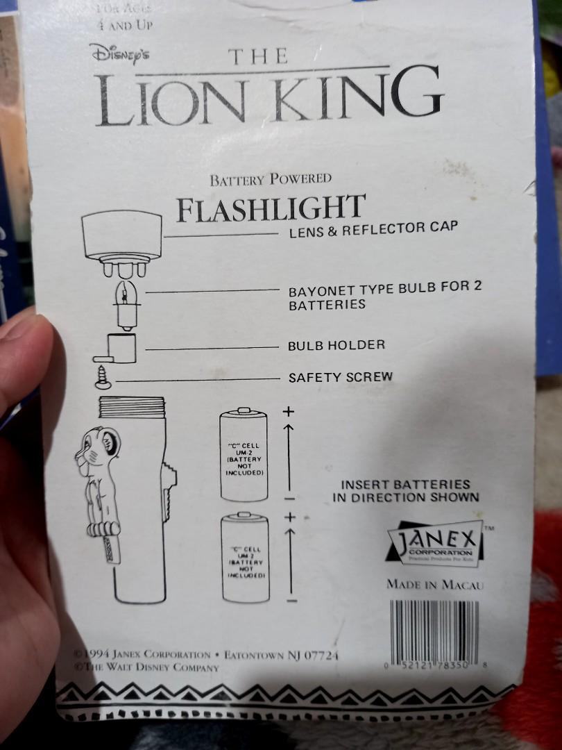 Vintage 1994 Disney The Lion King Flashlight, Hobbies & Toys, Toys ...