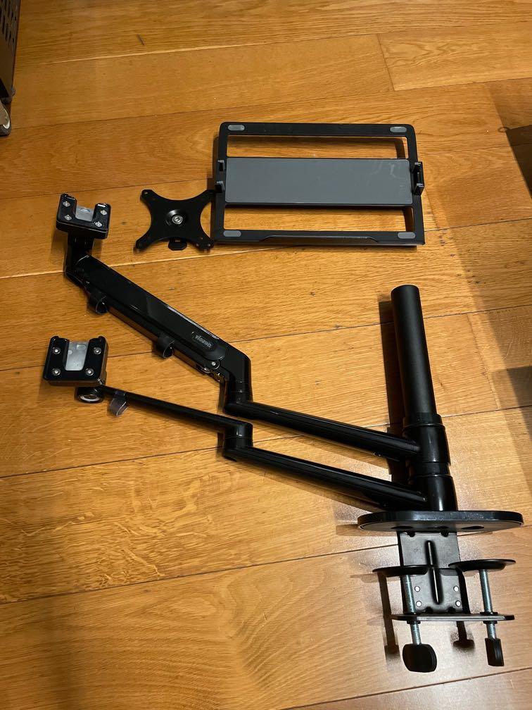 Viozon Monitor n Laptop Mount, 2-in-1 Adjustabl Dual Arm Desk Mounts ...