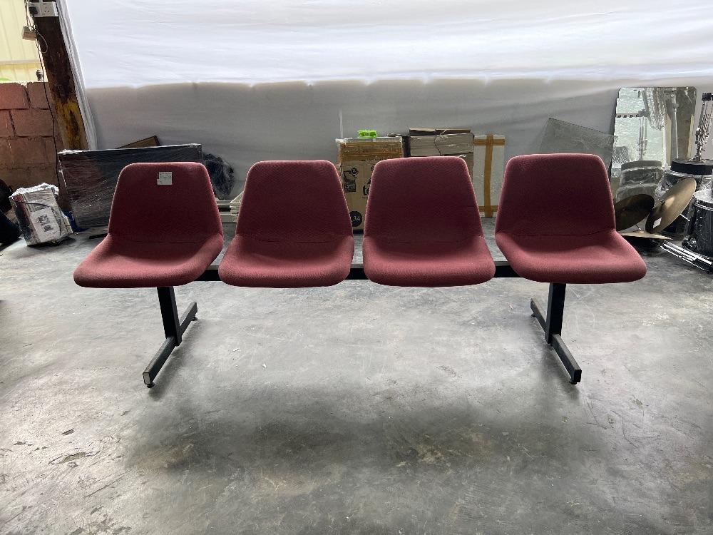 4 Seater Fabric Waiting Chair Red Colour / Kerusi Menunggu Fabrik 4 ...