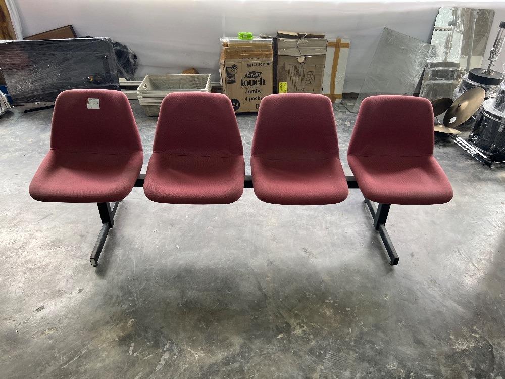 4 Seater Fabric Waiting Chair Red Colour / Kerusi Menunggu Fabrik 4 ...
