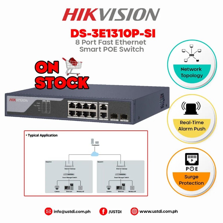 8 Port Fast Ethernet Smart POE Switch, Furniture & Home Living ...