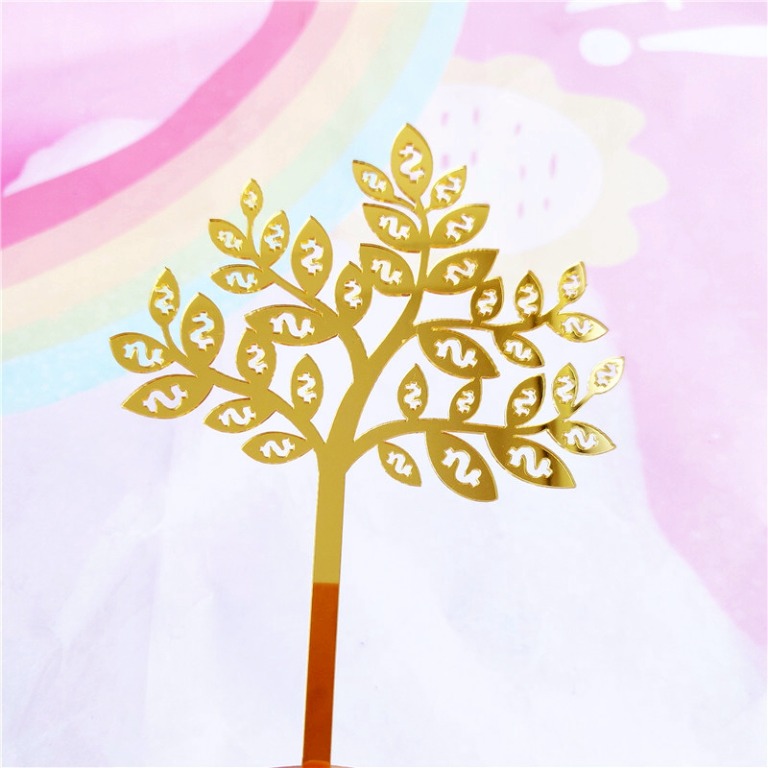 Acrylic Money Tree / Dollar Tree / Wealth Cake Topper, Furniture & Home ...