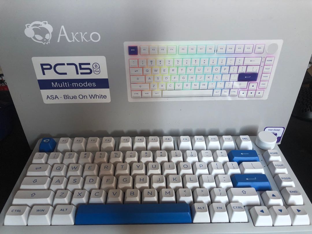 Akko PC75 B (Blue on White), Computers & Tech, Parts & Accessories ...