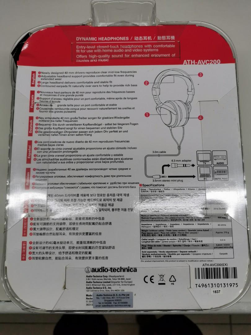Audio technica avc 200, Audio, Headphones & Headsets on Carousell