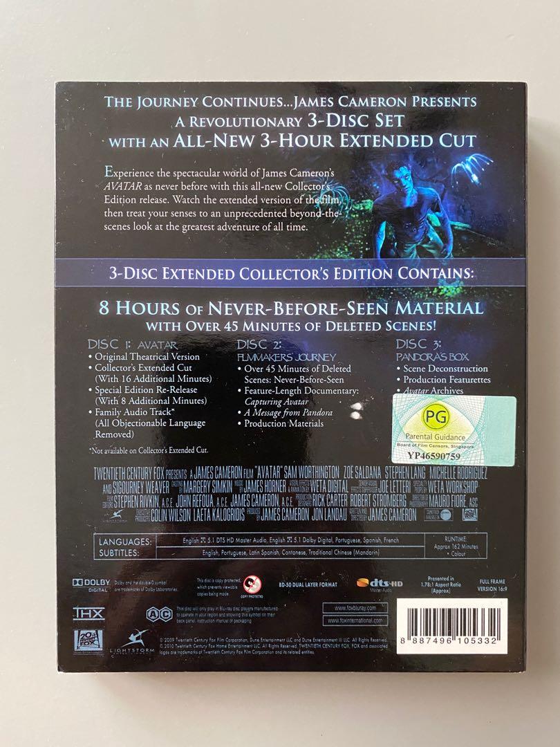 Avatar extended version (3-disc blu-ray), Hobbies & Toys, Music & Media ...