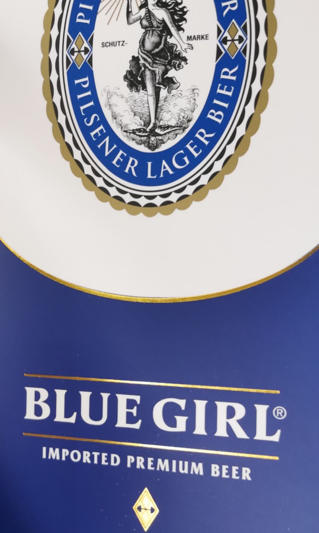 blue girl imported premium beer lager bier 藍妹 限定 簽名 啤酒 杯 glasses cup ...
