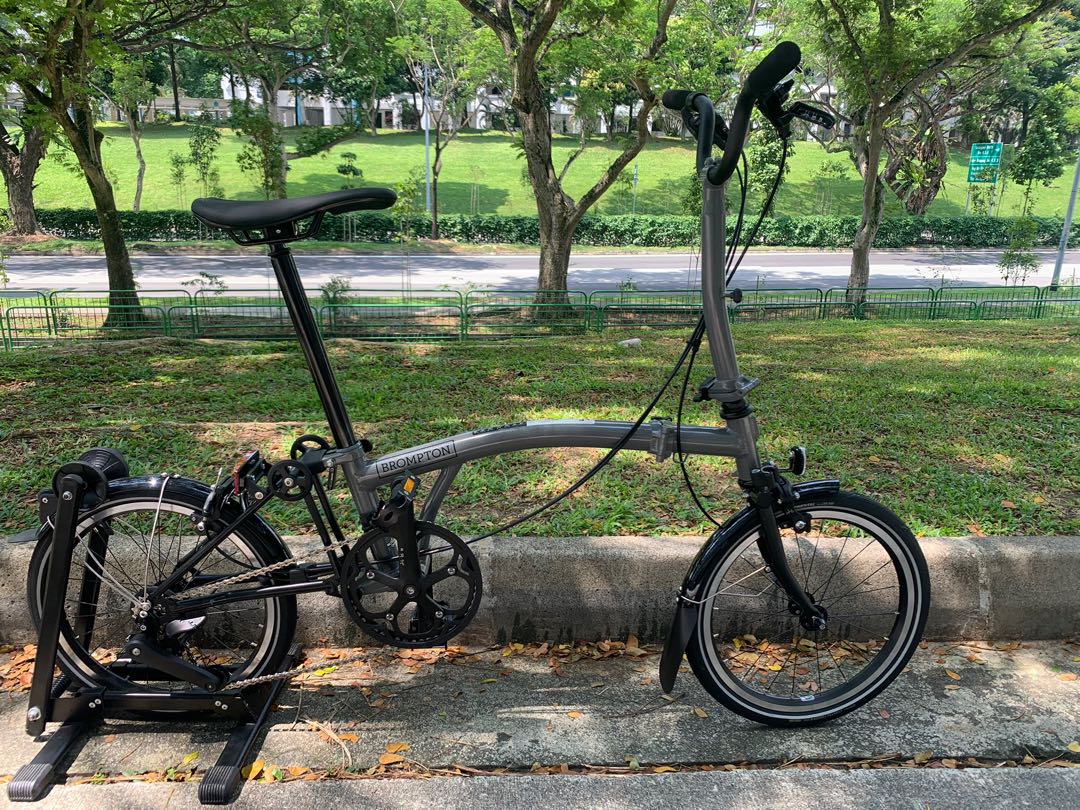 Brompton P line storm grey, Sports Equipment, Bicycles & Parts ...
