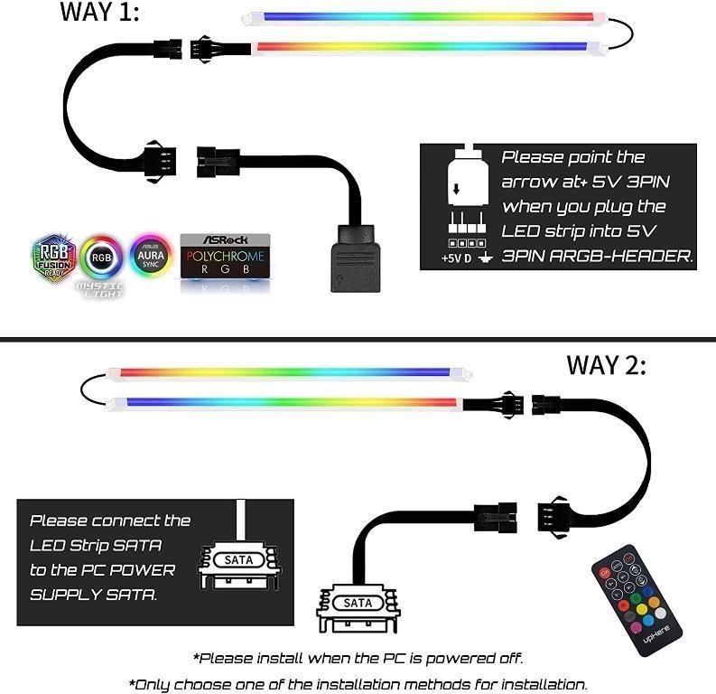[C5527] upHere PC RGB LED Strip for pc lighting 5V 3Pin ARGB LED ...