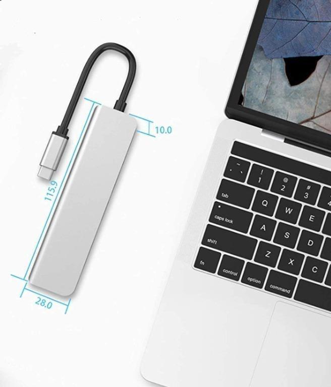 [C6480] BEST CABLE USB C Hub Multiport Adapter - 6 in 1 Portable with ...