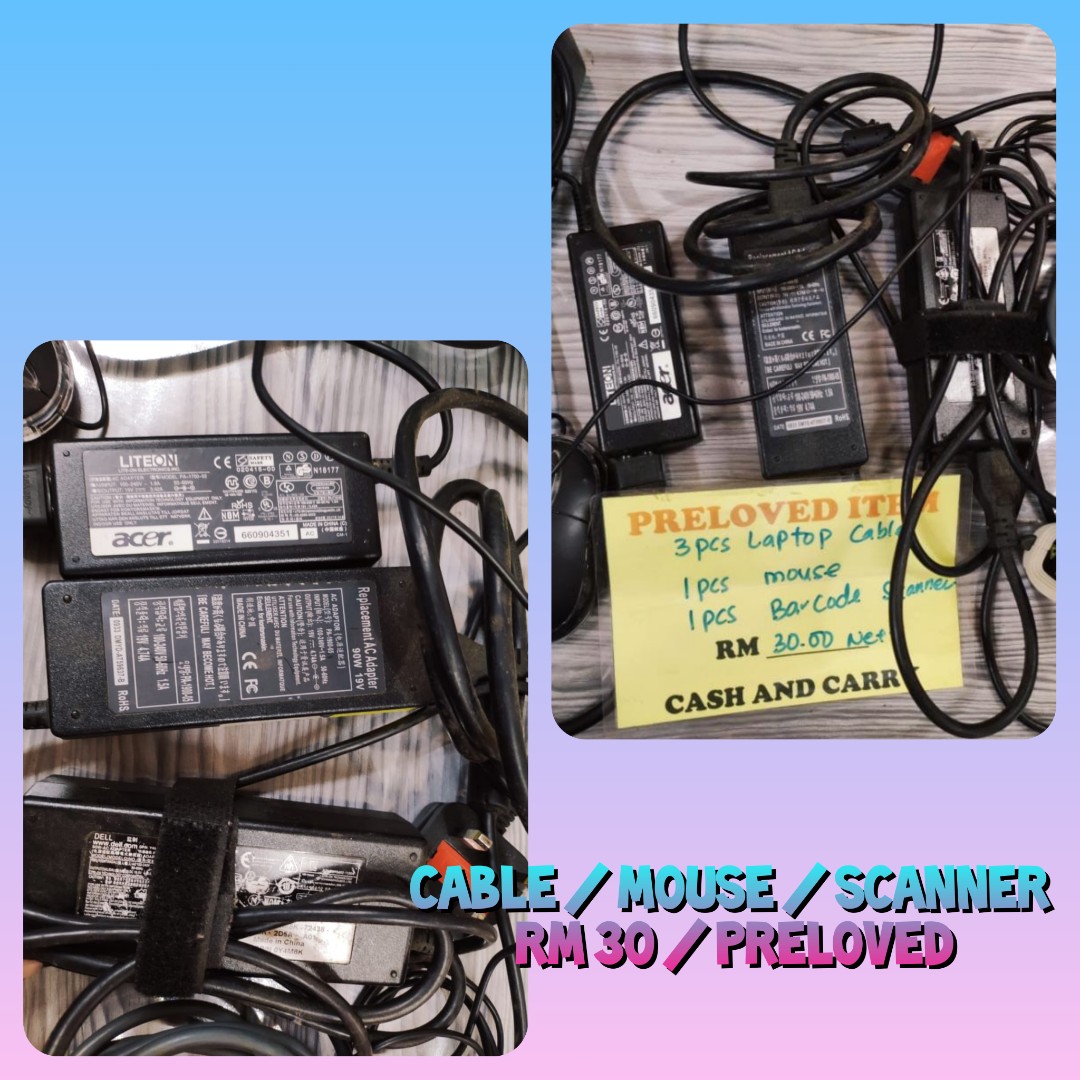 Cable / Mouse / Scanner ( Preloved ), Computers & Tech, Parts & Accessories, Cables & Adaptors ...