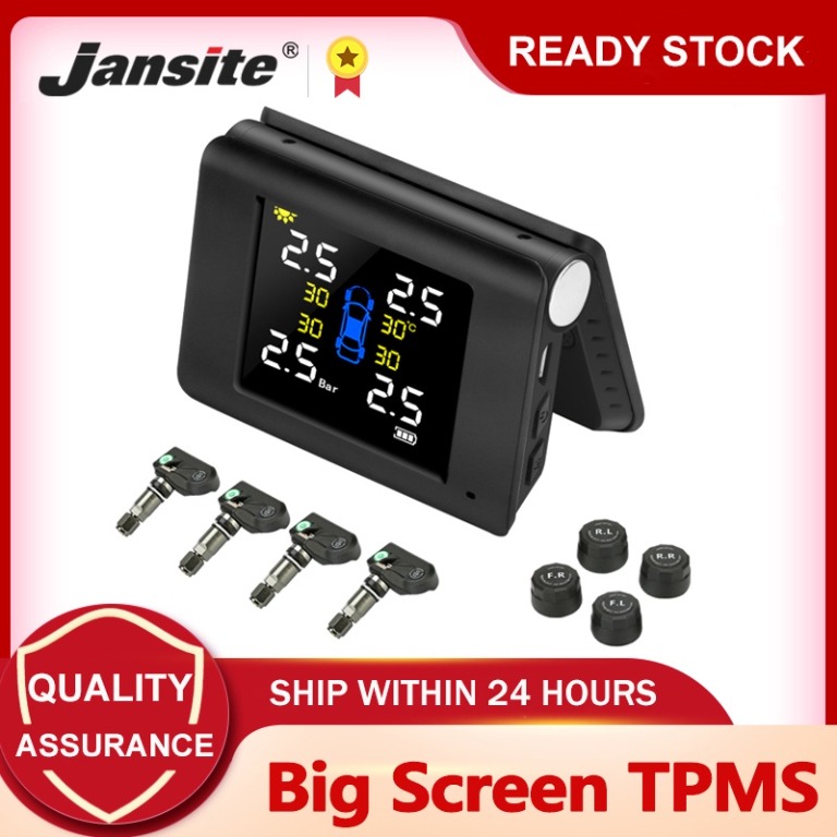 Car Solar TPMS Large Screen Tyre Pressure Monitoring System Wireless ...
