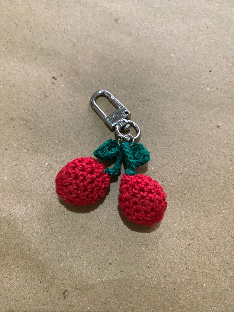 Cherry Keychain (Knitted), Women's Fashion, Jewelry & Organizers ...