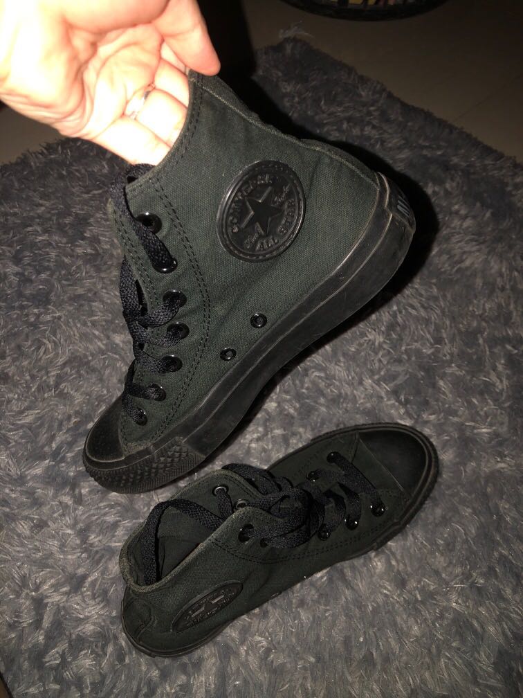 Converse all star high cut Triple Black , Women's Fashion, Footwear ...