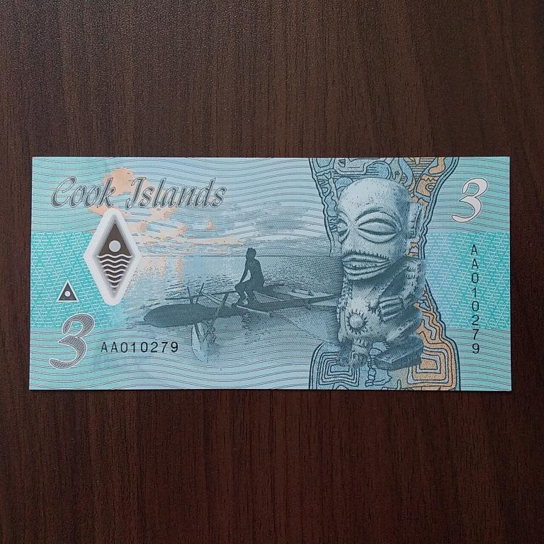 Cook Islands 3 Dollars (2021) UNC banknote, Hobbies & Toys, Memorabilia ...