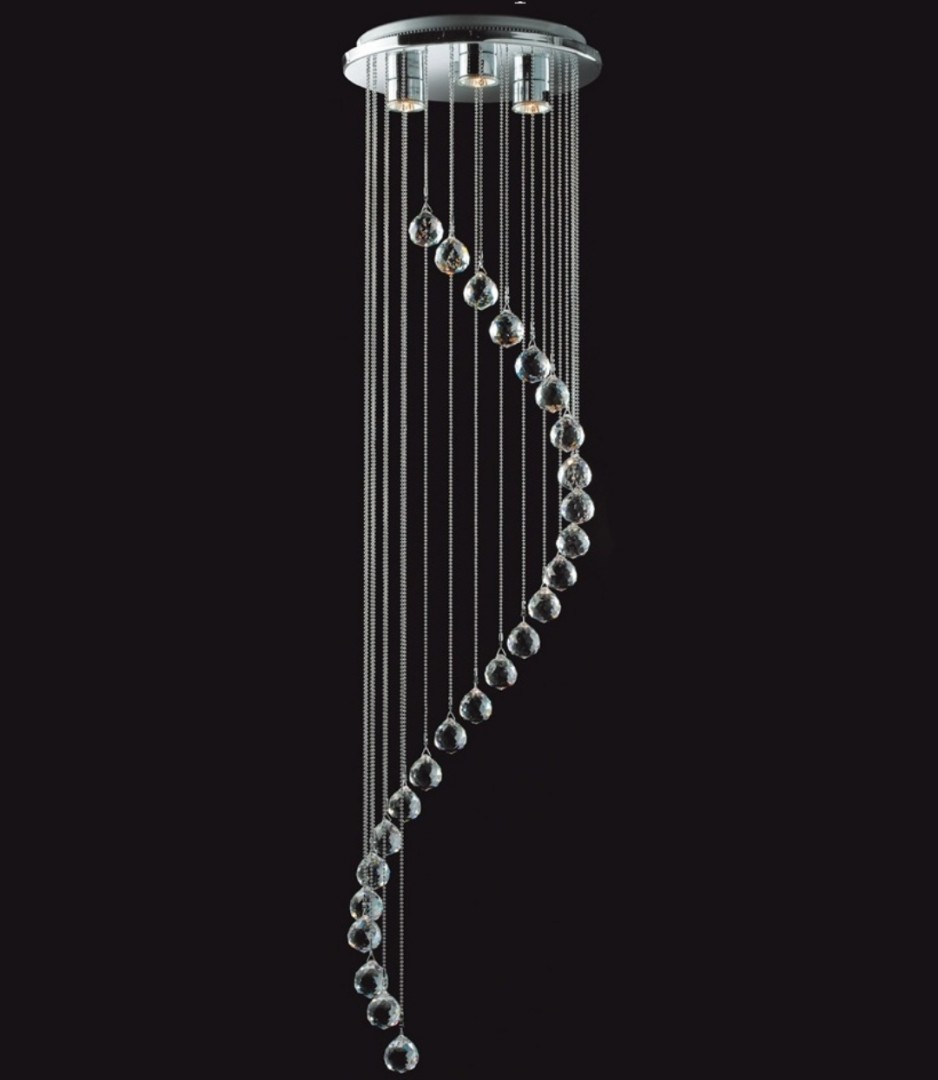 Crystal ball ceiling light with long drop balls, Furniture & Home ...