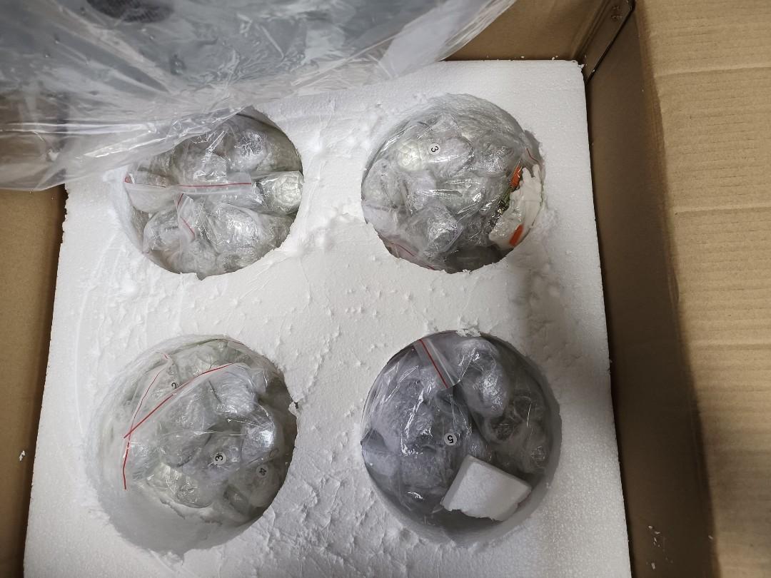 Crystal ball ceiling light with long drop balls, Furniture & Home ...