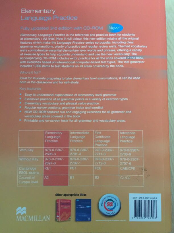 English Grammar and Vocabulary- Elementary Language Practice, 興趣及遊戲, 書本 ...