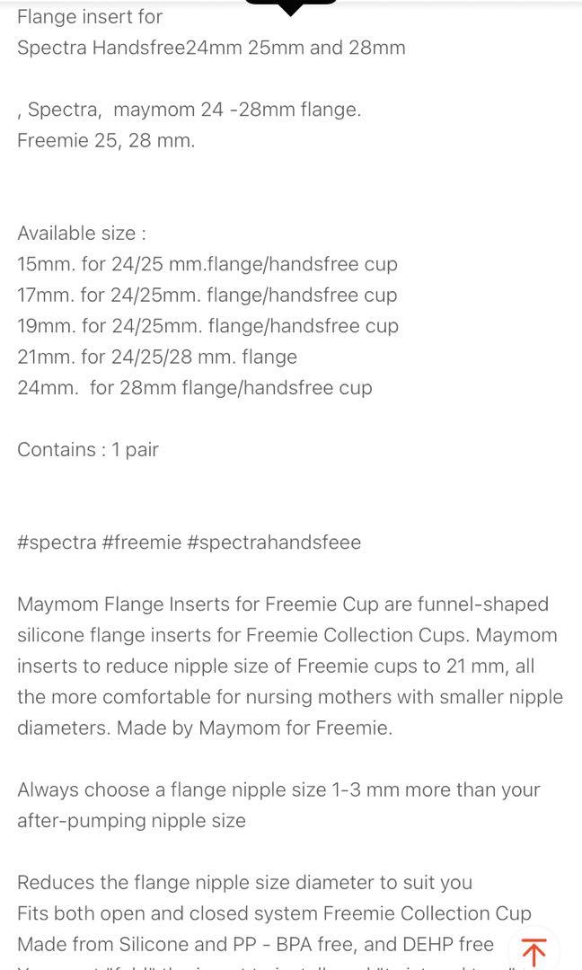 Flange insert for spectra hands free, spectra, freemie), Babies & Kids ...