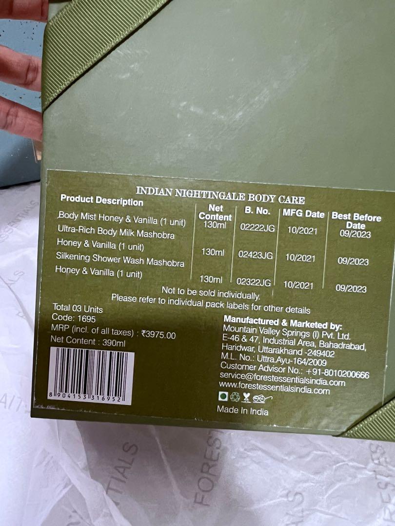 forest essential Body Care (Honey Vanilla) gift set, Beauty & Personal ...