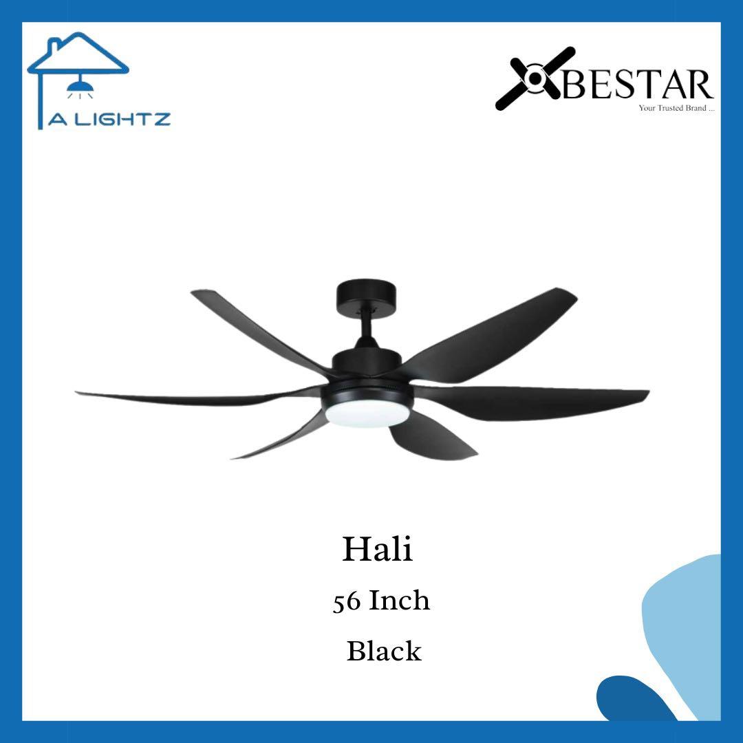 Bestar DC Ceiling Fan Hali 56" 6 Blades with 24W Tri-colour LED Light ...