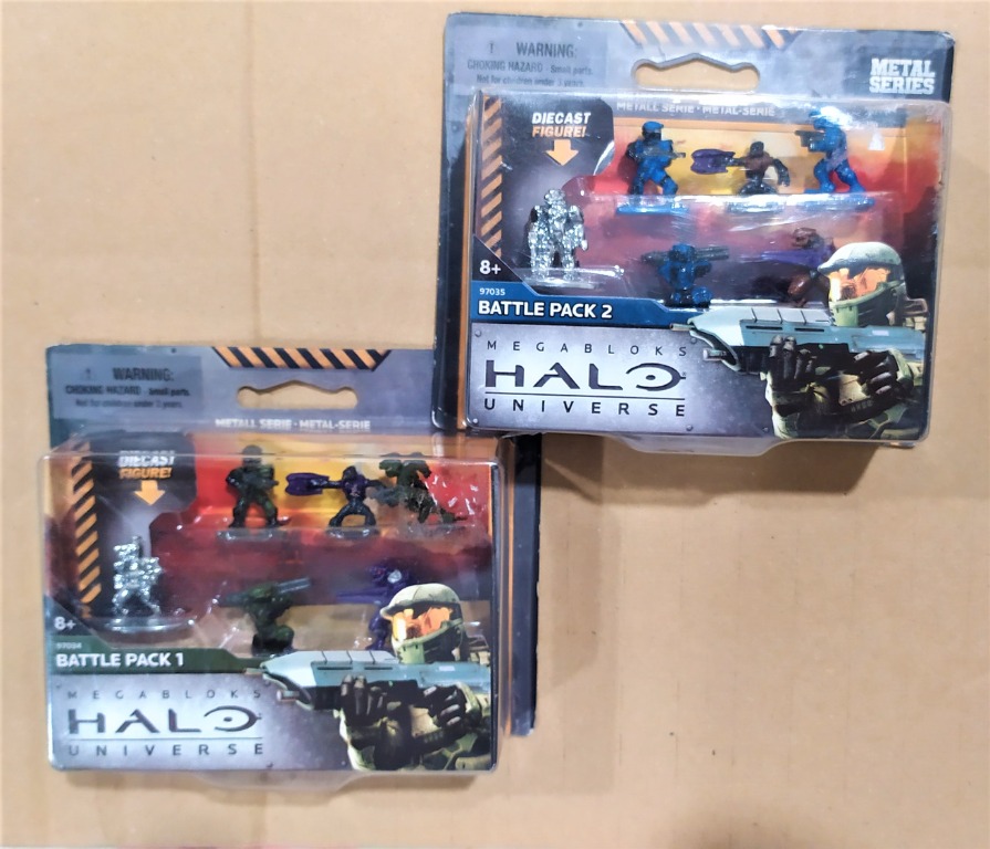 HALO UNIVERSE BATTLE PACK SET MEGABLOKS METAL- BLUE GREEN SPARTAN ...