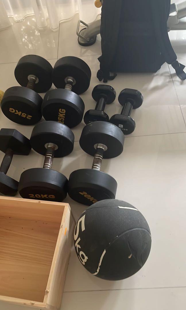 Home gym full set plus FREE gym ball -5kg, Sports Equipment, Exercise ...