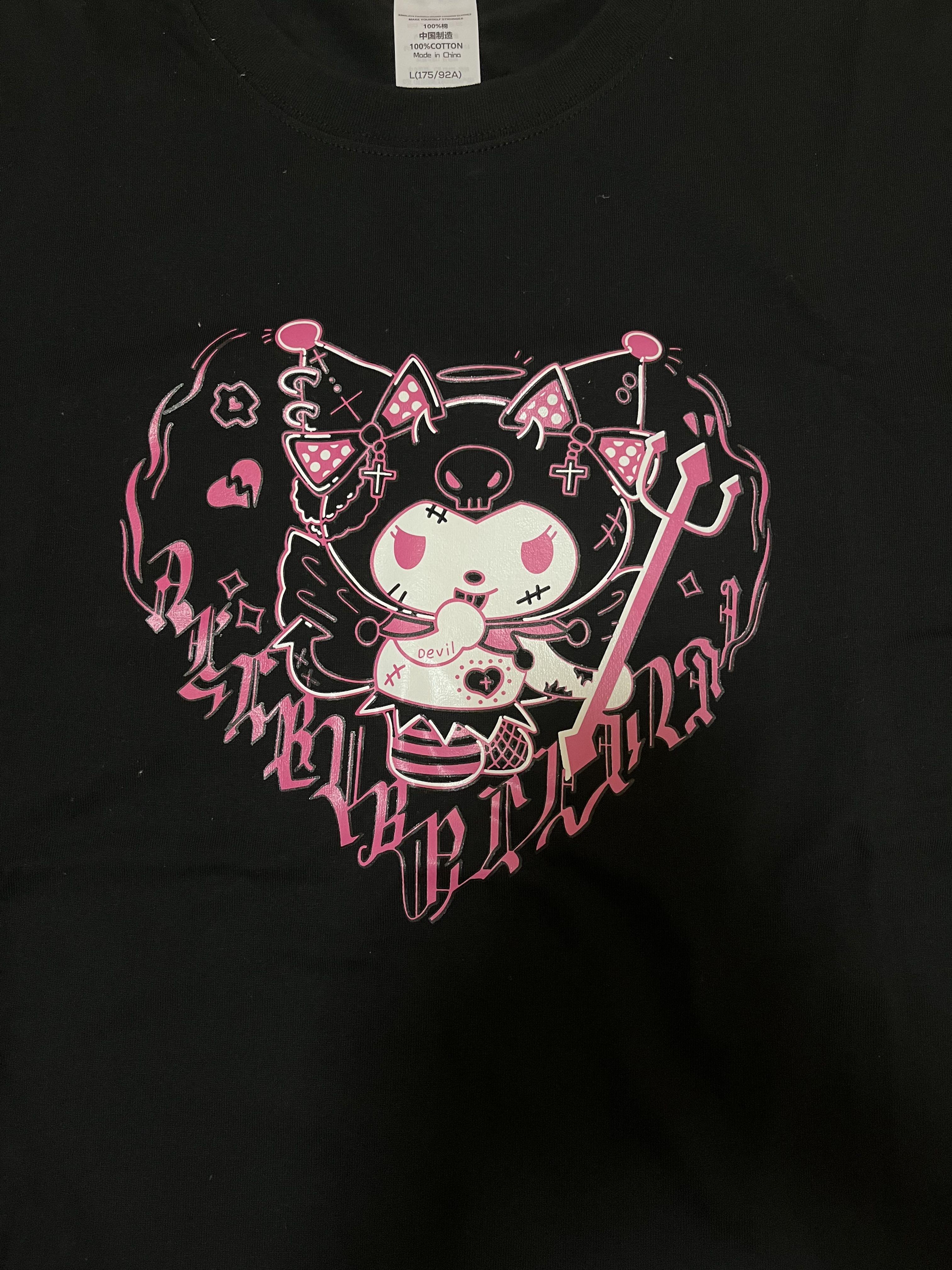 Kuromi Black oversized t shirt, Women's Fashion, Tops, Shirts on Carousell