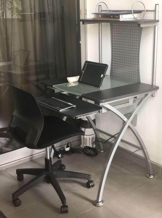 Study Computer Printer Table & Office Chair Set, Furniture & Home ...