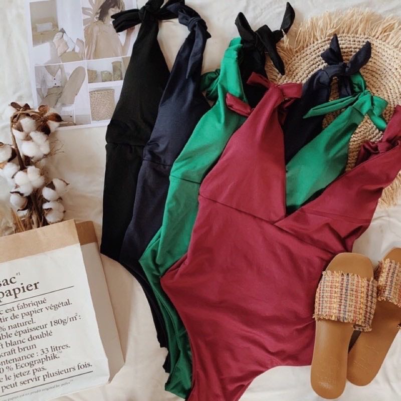 Maroon One Piece Swimsuit, Women's Fashion, Swimwear, Bikinis ...