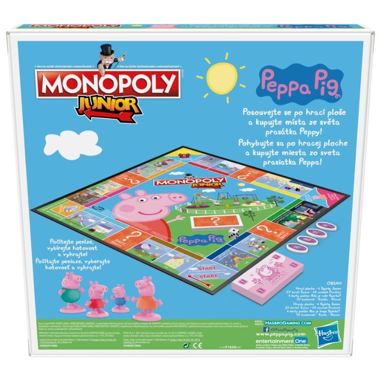 Monopoly Junior Peppa Pig Edition Board Game for 2-4 Players, Indoor ...