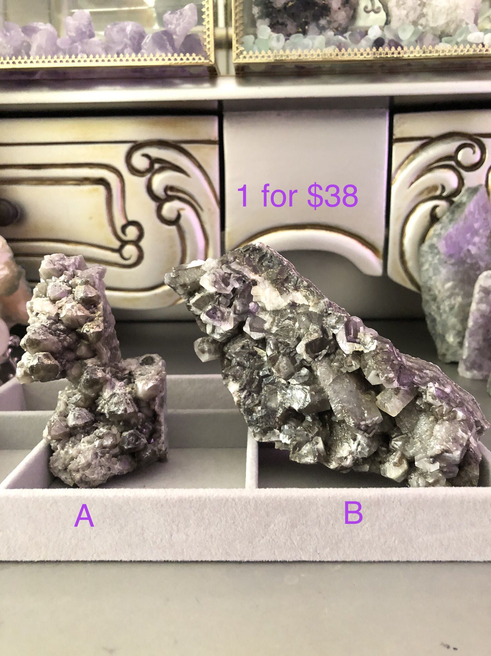 Black crystal/ Panda calcite Natural genuine cluster refer to pics and ...