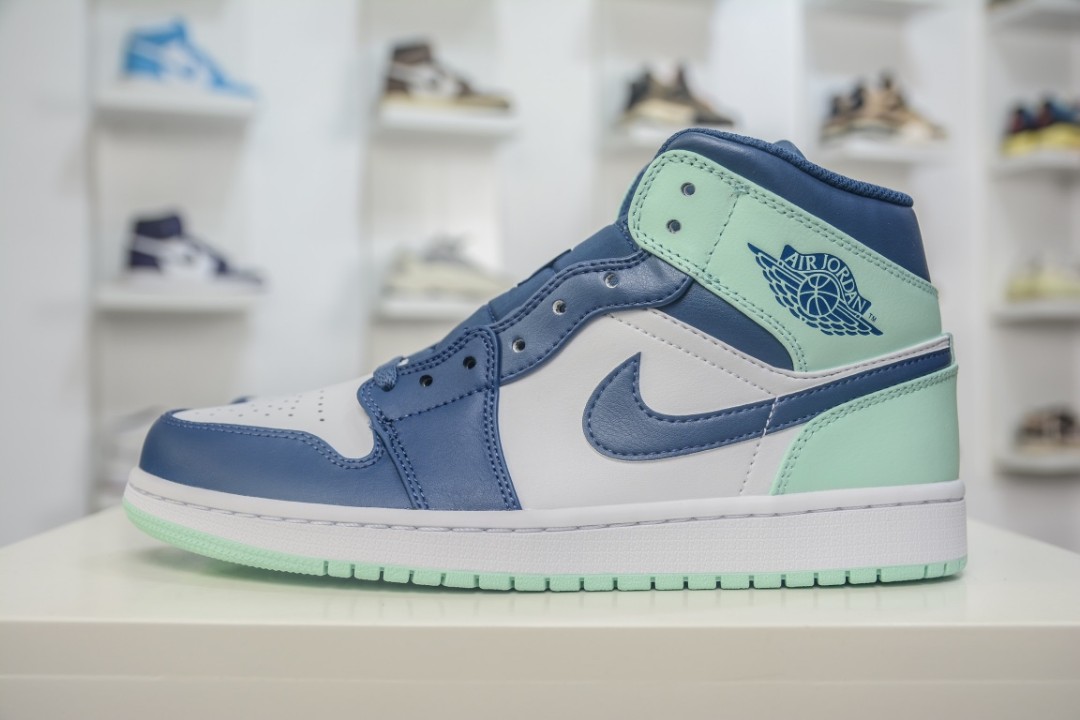 Nike Air Jordan 1 Mid “Mint Blue” (2022) 554724-413, Men's Fashion ...
