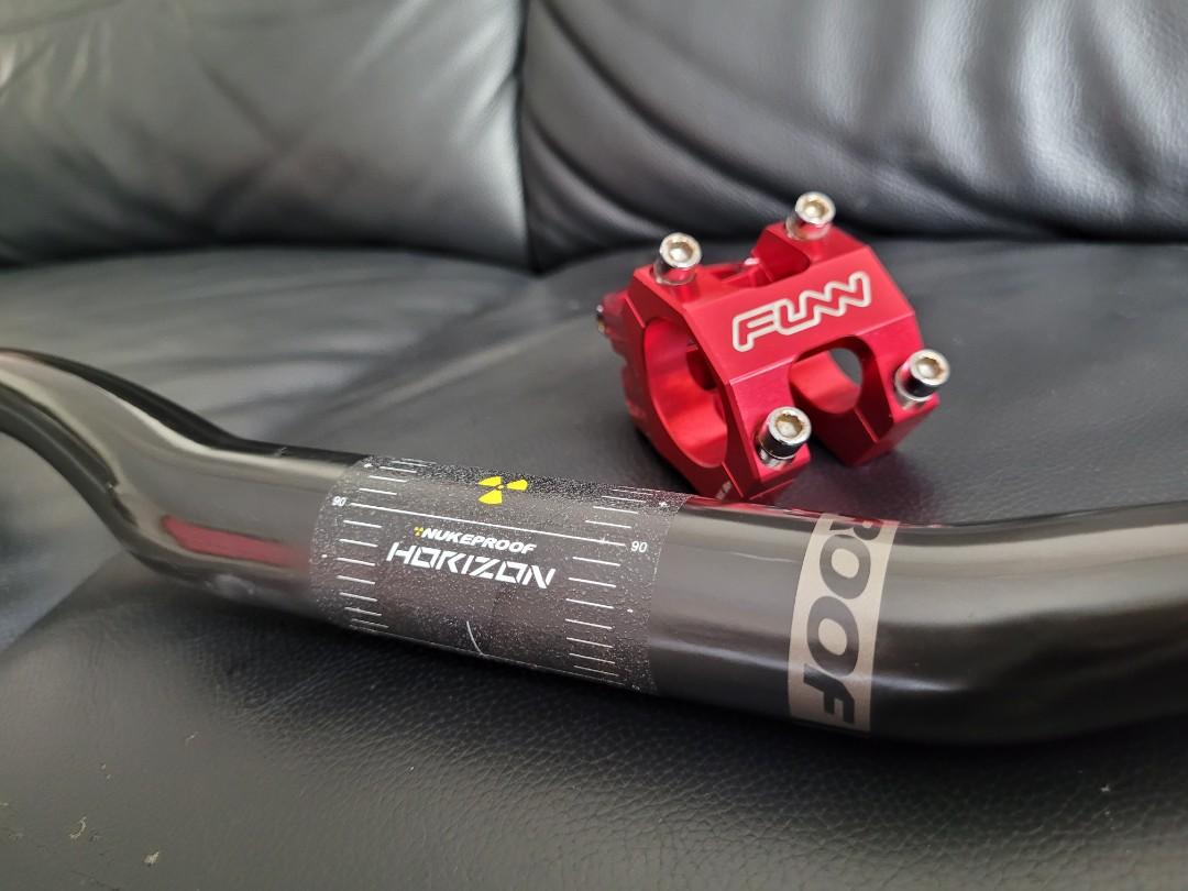 Nukeproof Carbon Handlebar and Funn Stem, Sports Equipment, Bicycles ...